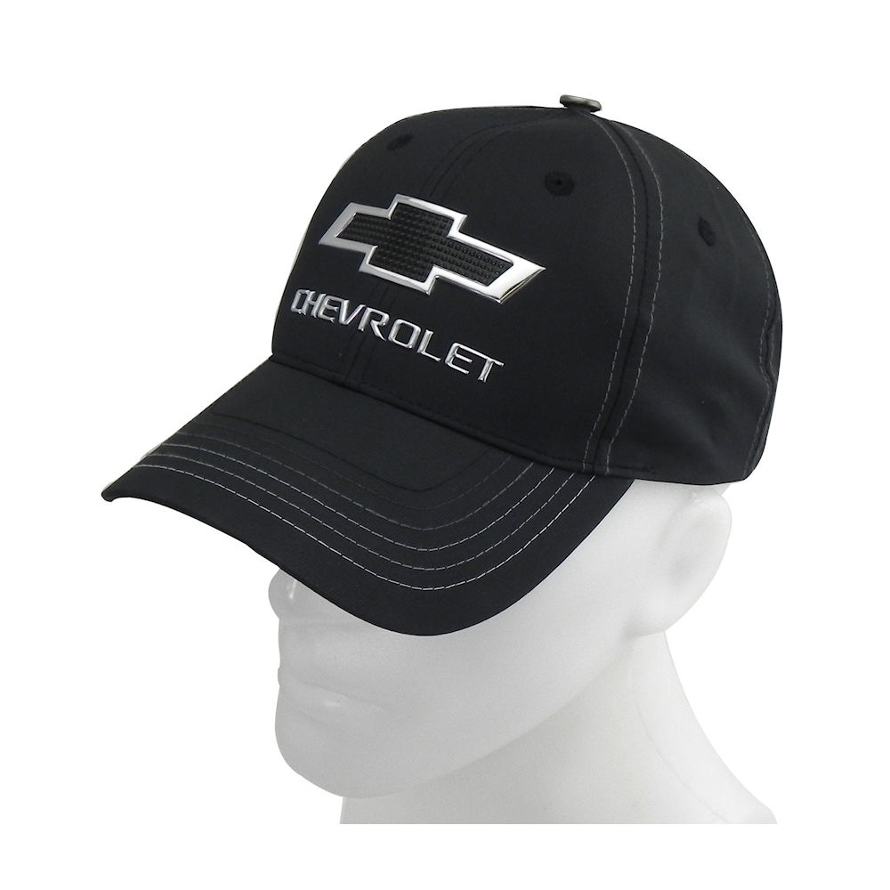 Black Chevy 3D Liquid Metal Bowtie Baseball Cap/Hat
