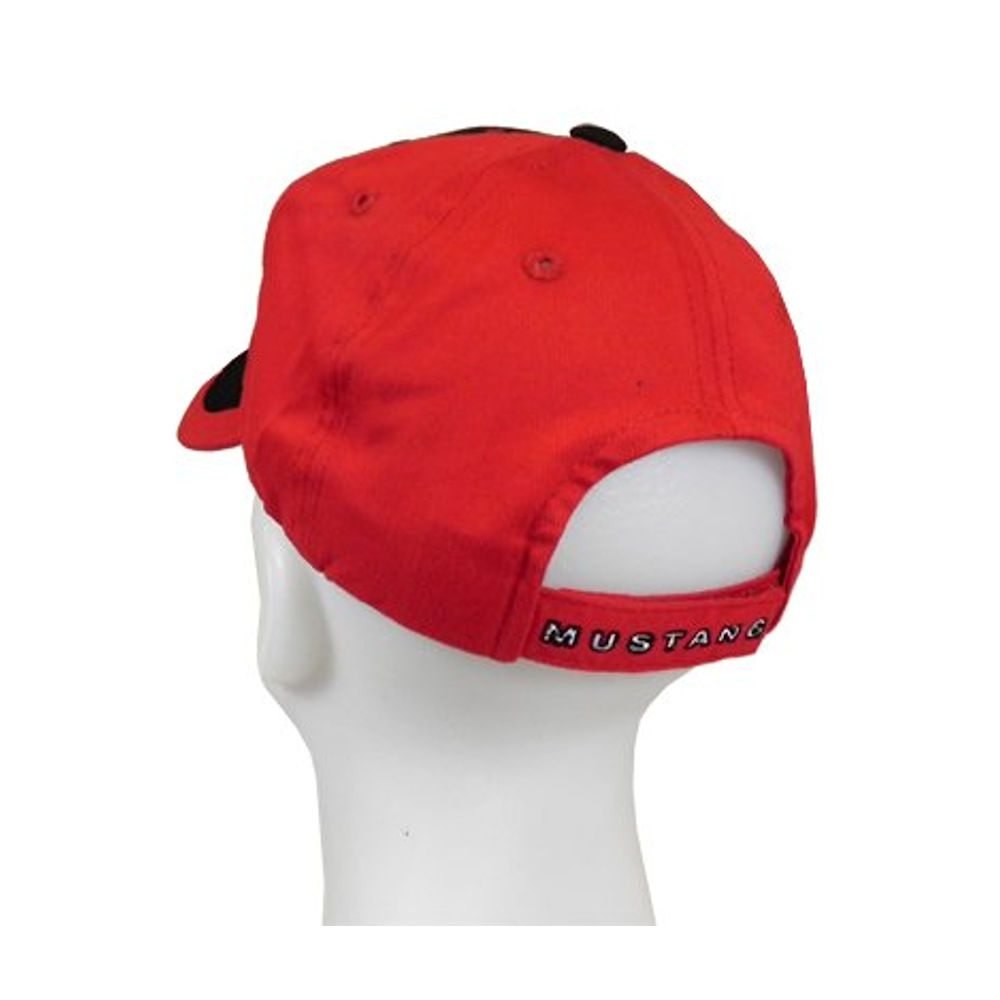Black/Red Ford Mustang Tribar Cotton Baseball Cap/Hat