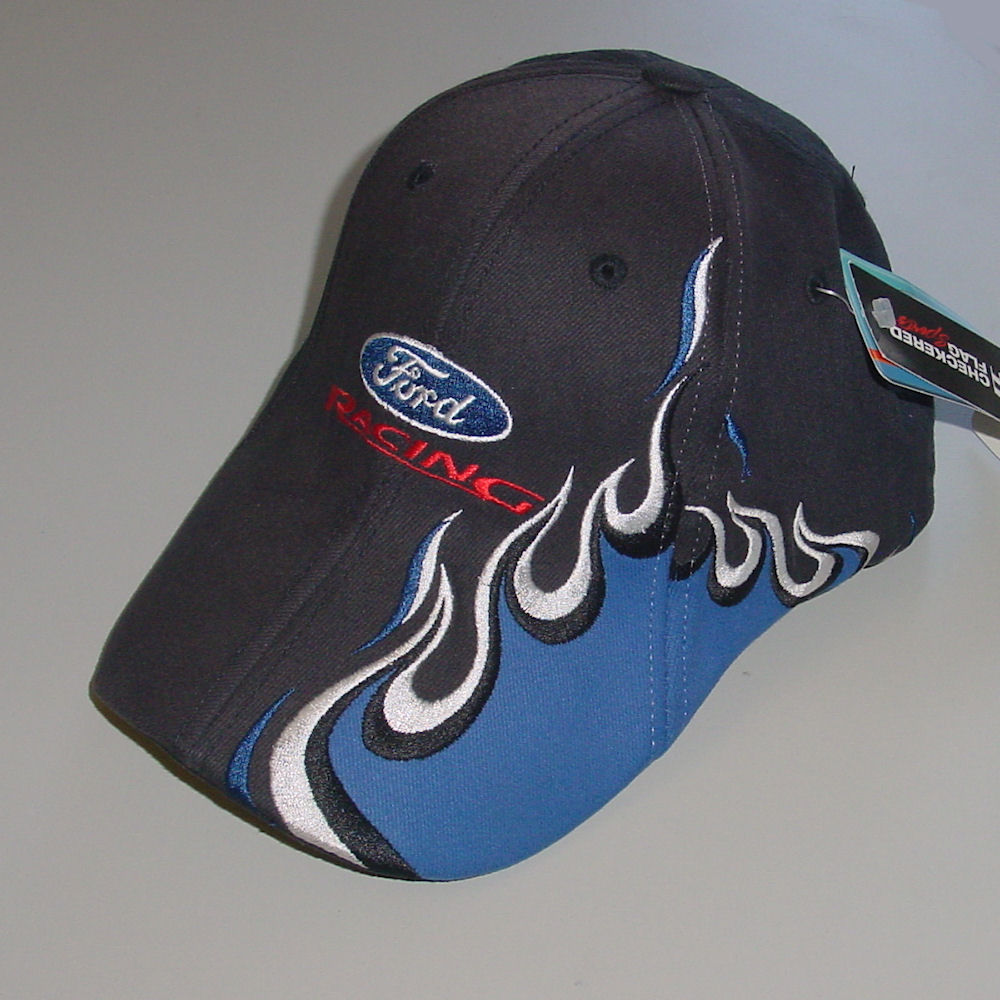 Black NASCAR Ford Racing Slurve Flame Baseball Cap/Hat