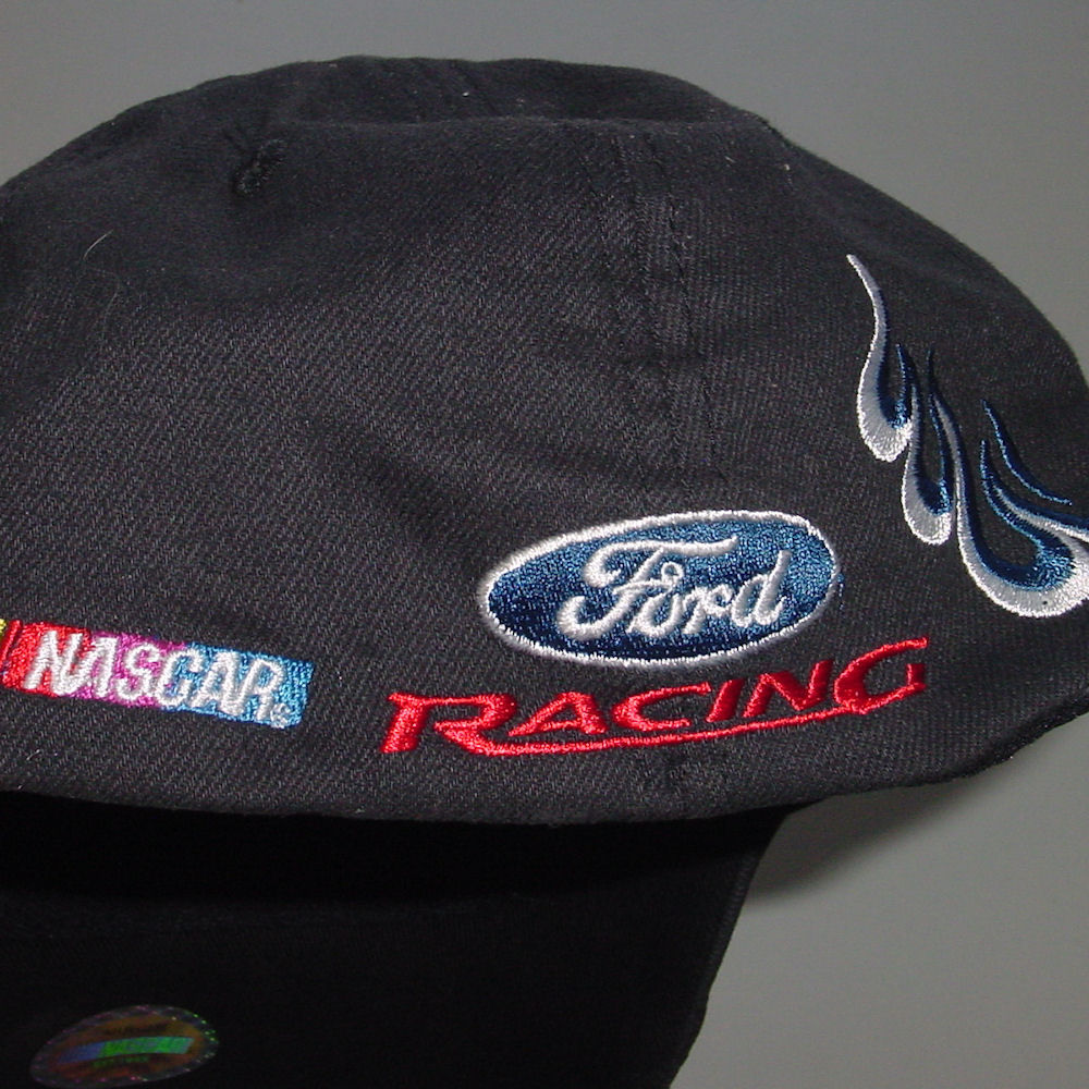 Black NASCAR Ford Racing Slurve Flame Baseball Cap/Hat