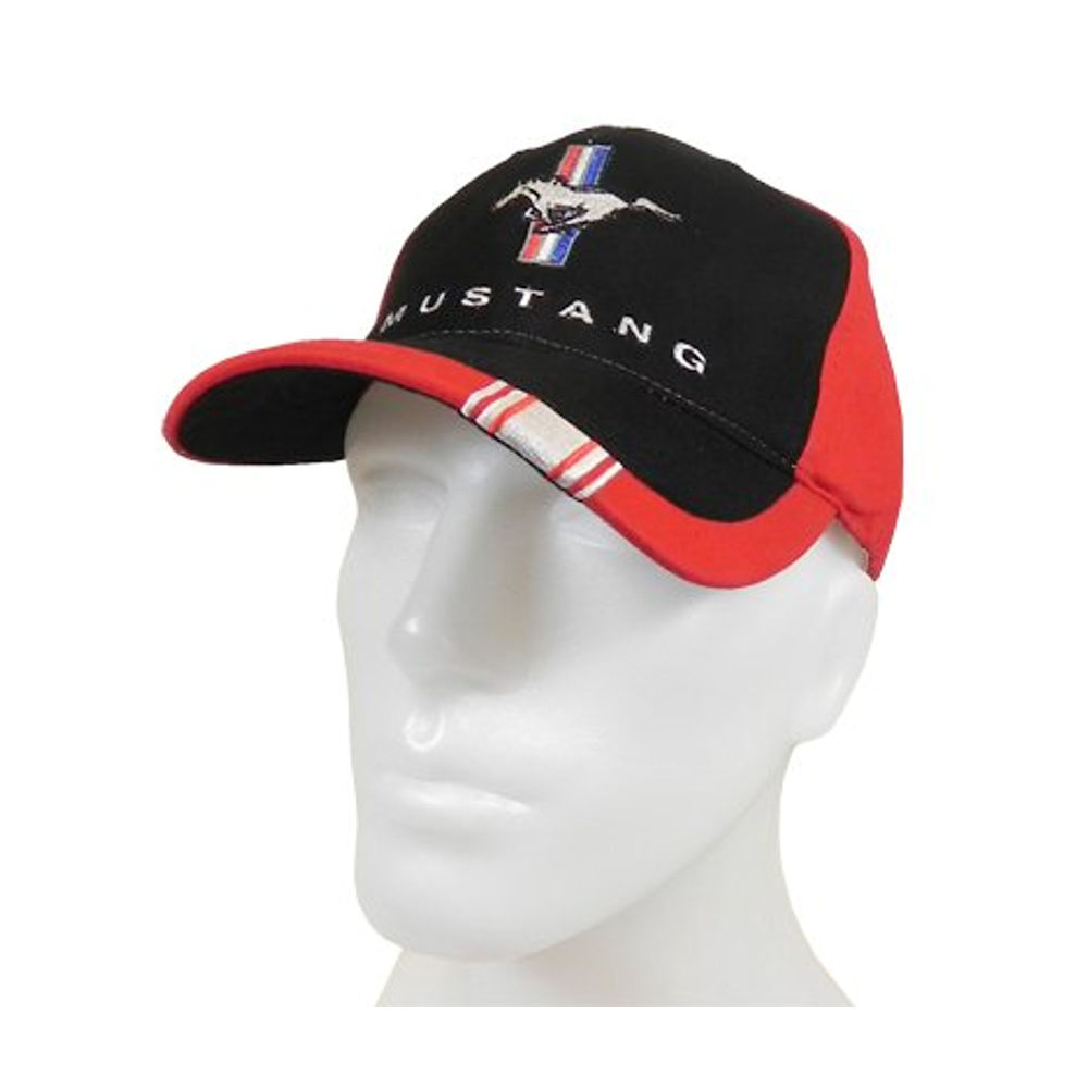 Schwarz-Rote Ford Mustang Tribar Baseball-Kappe/Mütze