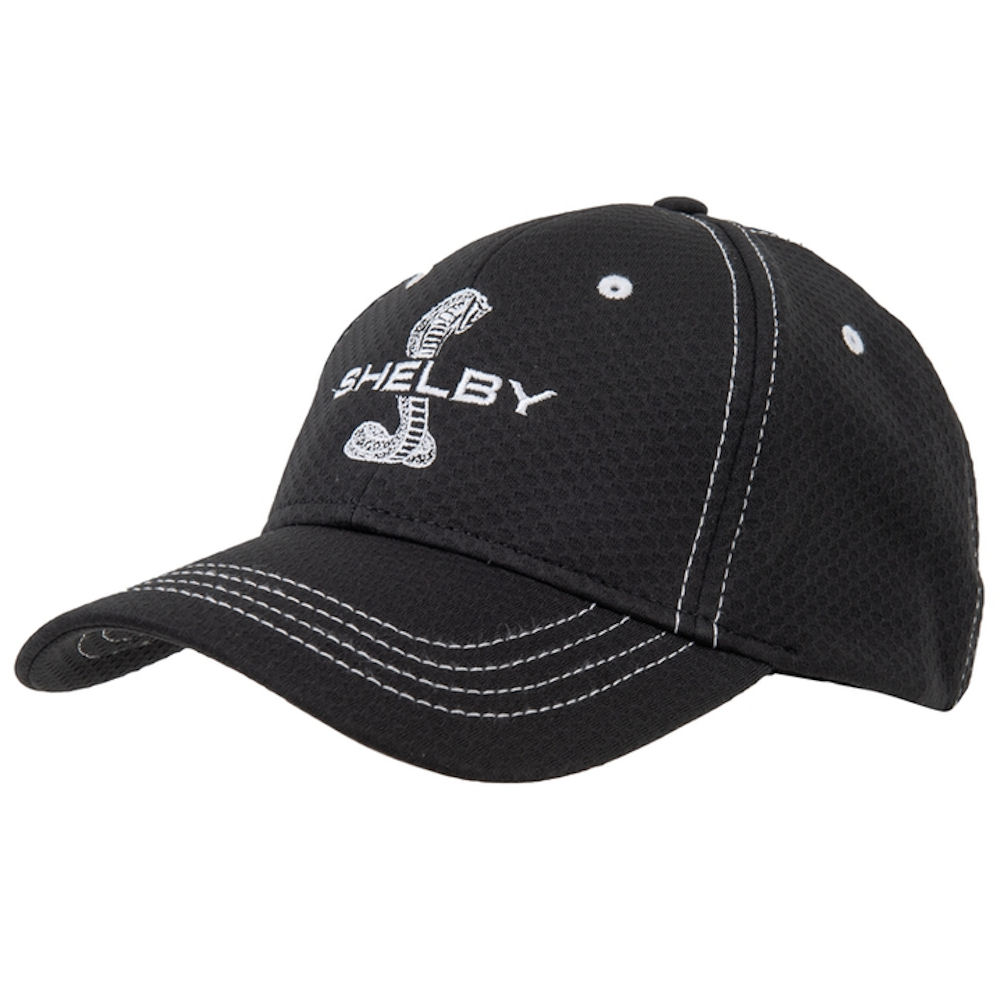 Black Shelby Textured Black Performance Baseball-Kappe