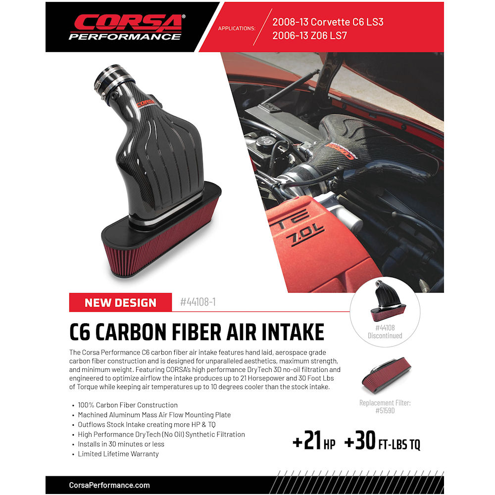 DryTech Cold Air Intake (CAI) from Corsa for 06-13 Corvette LS3/LS7