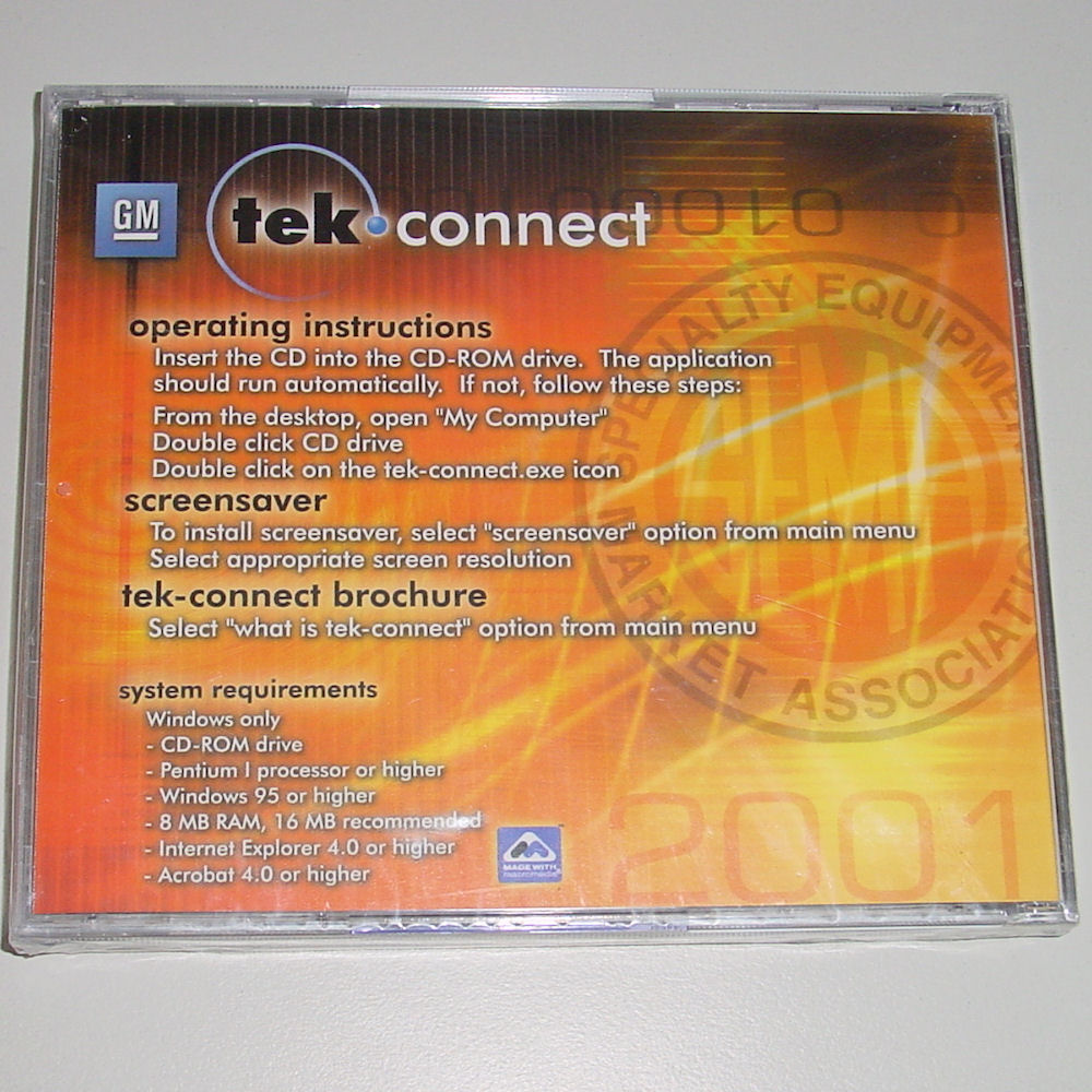 CD-ROM Tek Connect von General Motors auf der 2001 SEMA Show Las Vegas