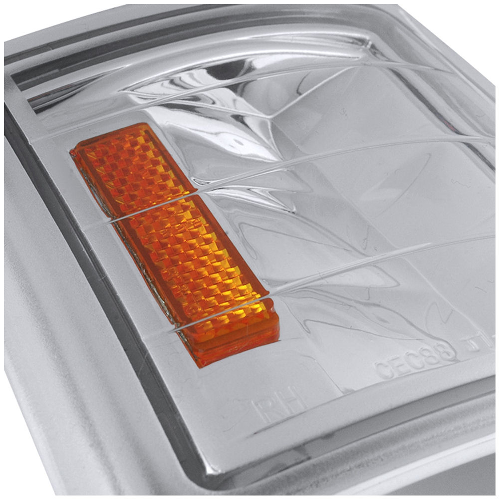 Chrome Turn Signal Lights with Reflectors for 1994-1999 Chevy Trucks SUV