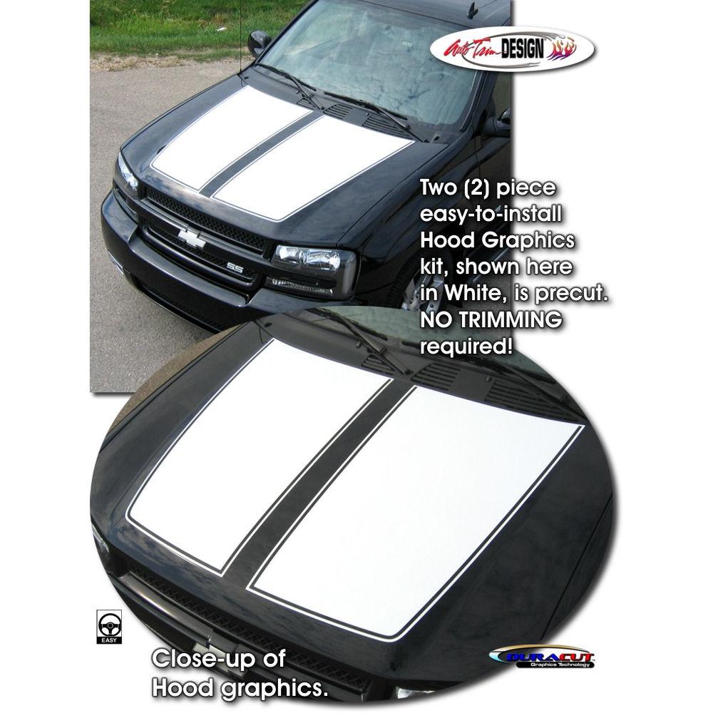 ATD Rally Stripes Hood Decor (02-09 Chevy Trailblazer)