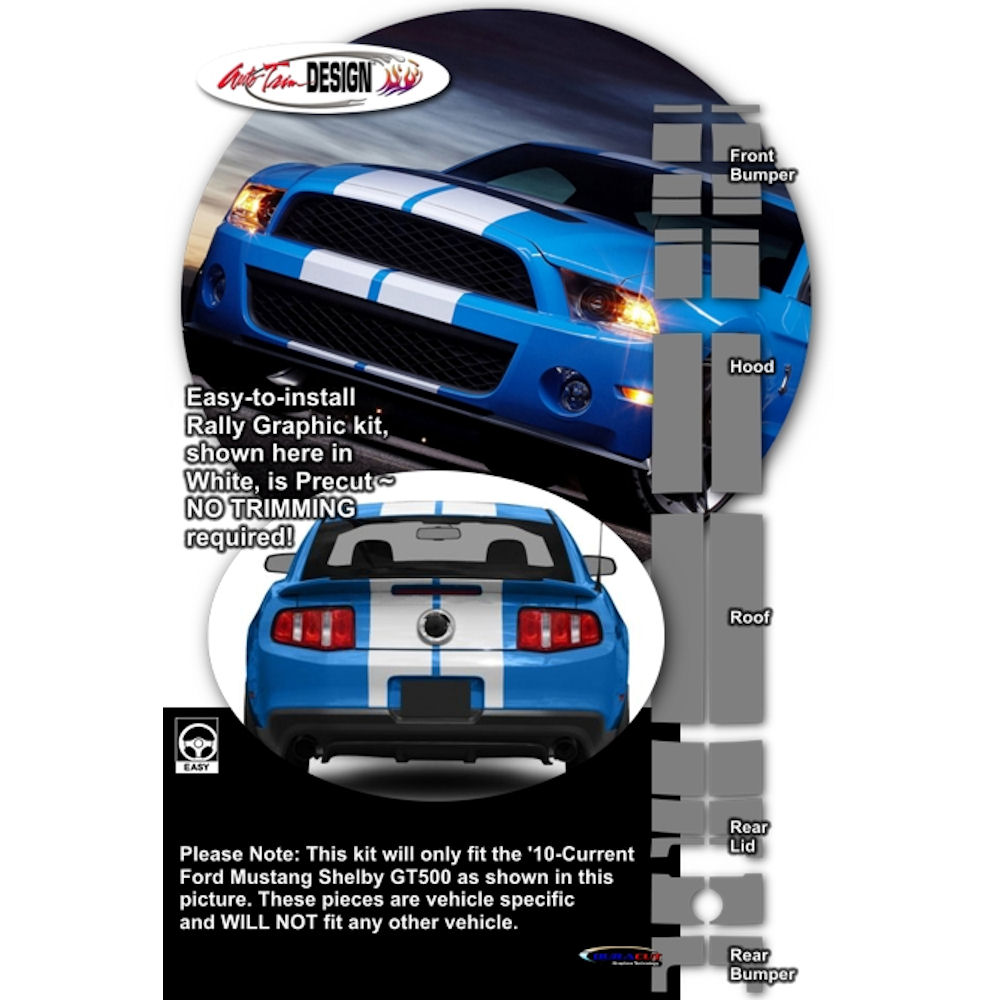 ATD Rally Stripe Graphic Kit 2013-14 Shelby GT500 Coupe
