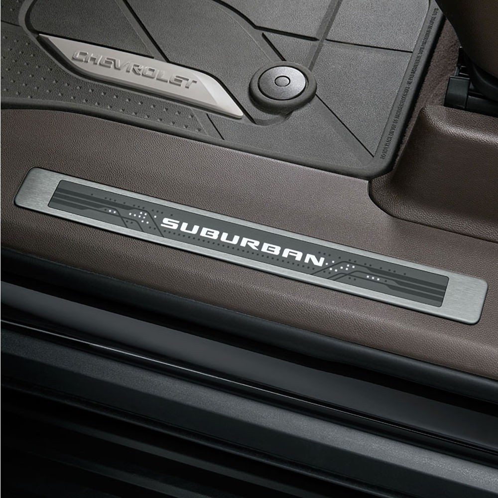 GM LED Door Sill Plates Stainless 21-25 Chevy Suburban