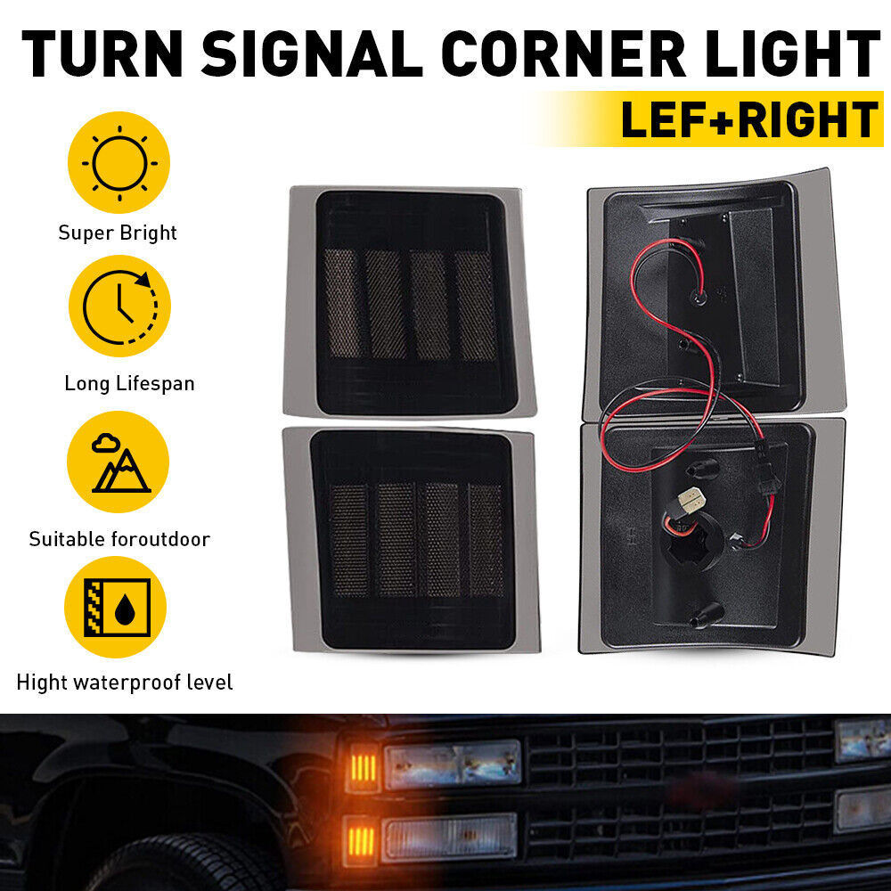 Schwarze LED Seitenblinker für 1994-1999 Chevy Trucks