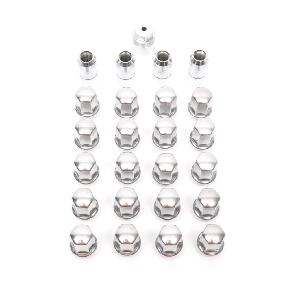 20x Verchromte Radmuttern M14x1.5 mit Felgenschloss