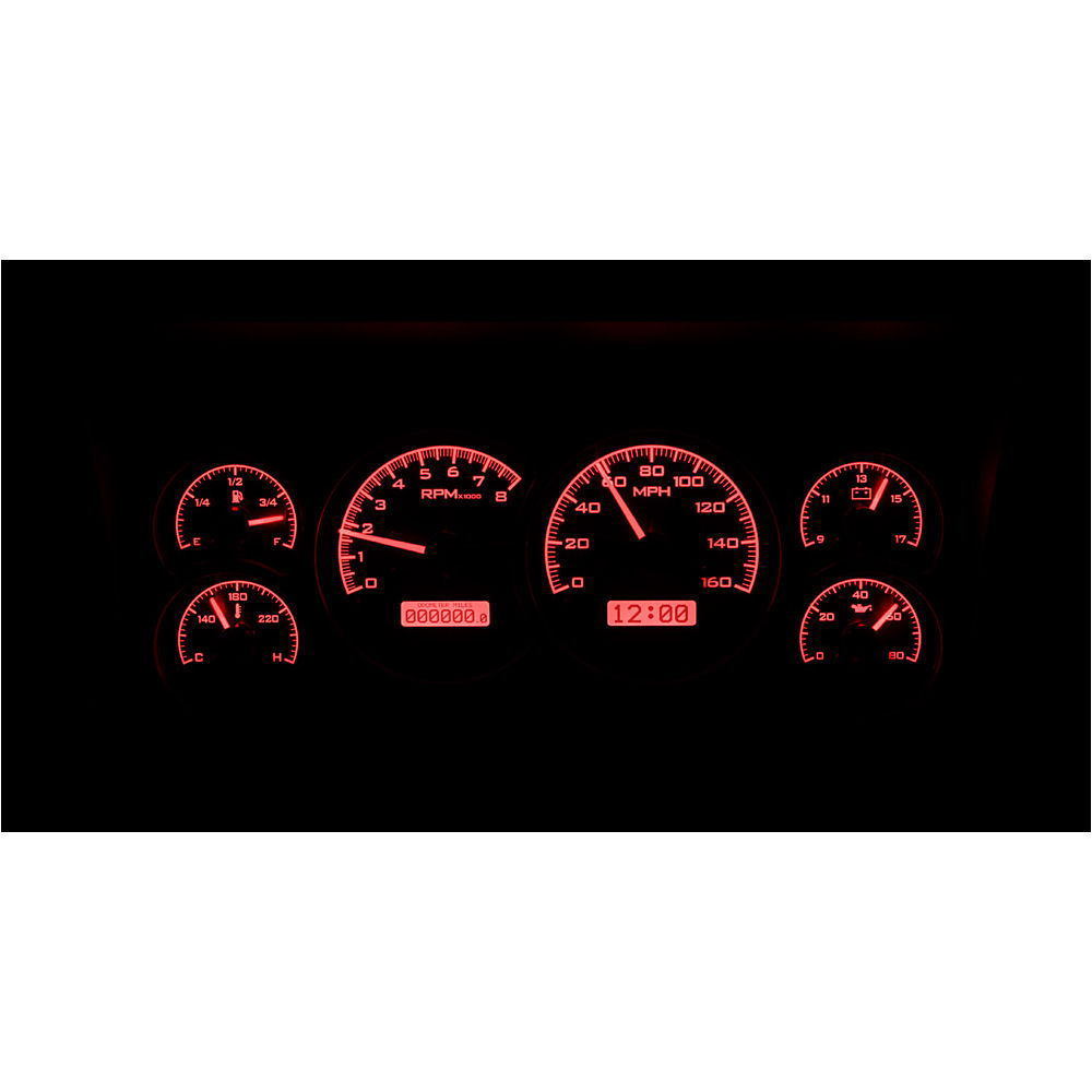 Dakota Gauge Cluster (black/red) for 88-94 GM Trucks