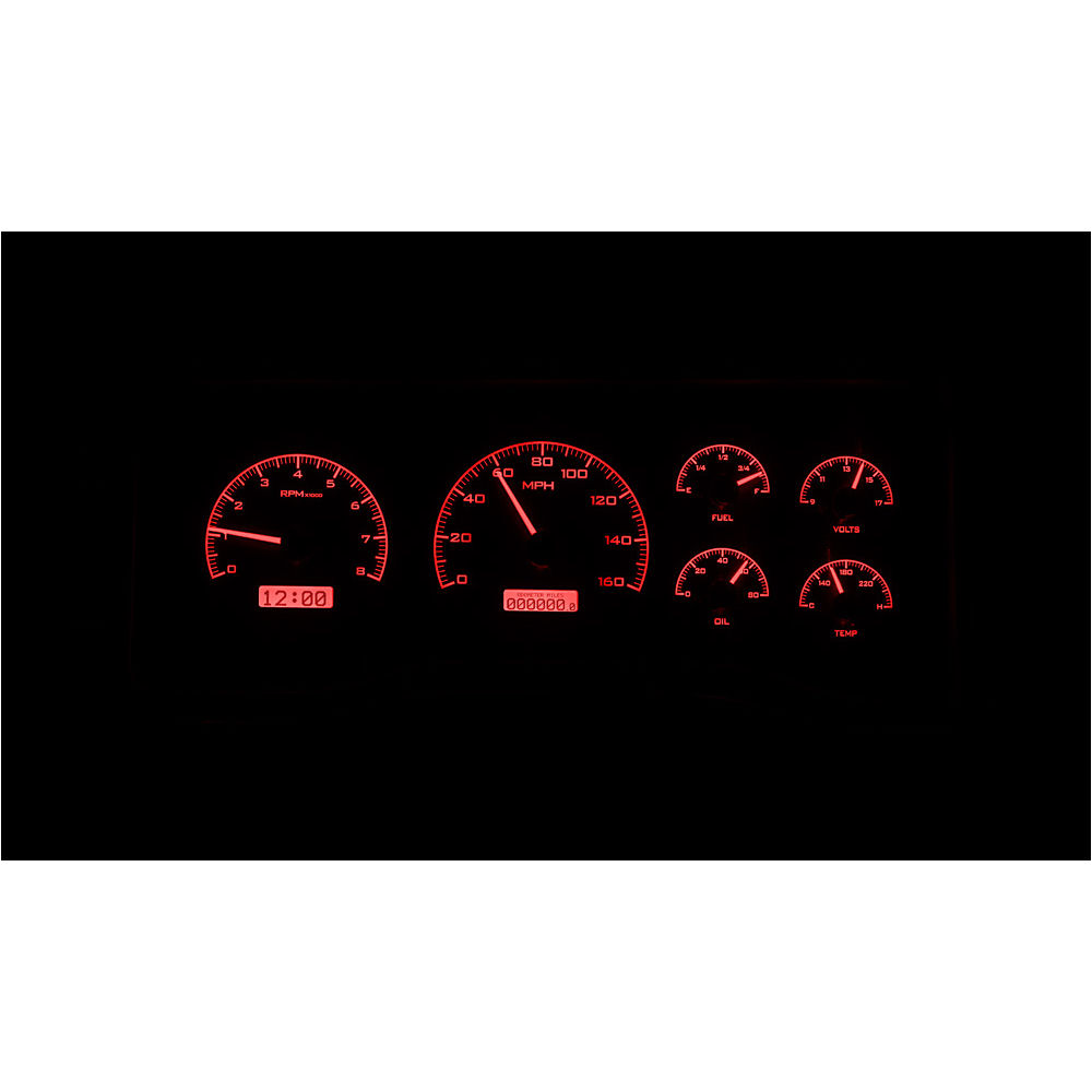 Dakota Gauge Cluster (black/red) for 1995-98 GM Trucks