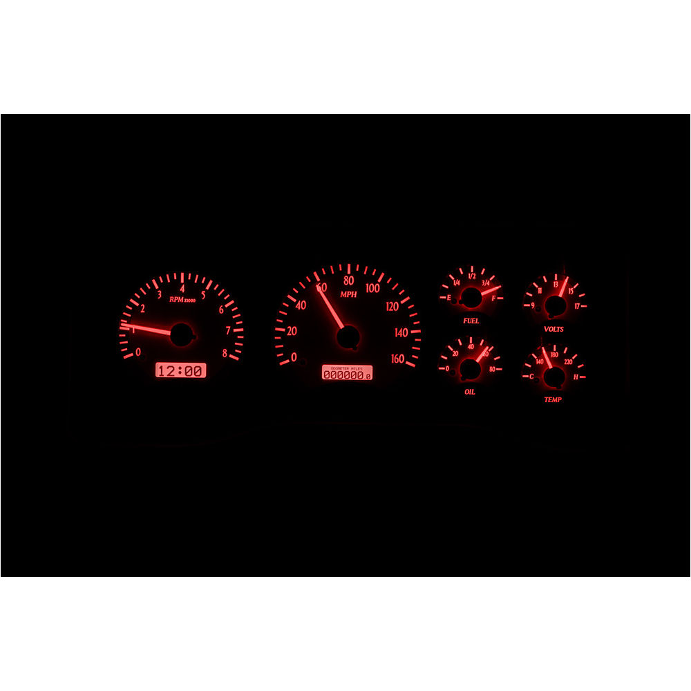 Dakota Gauge Cluster (silver/red) for 1995-98 GM Trucks