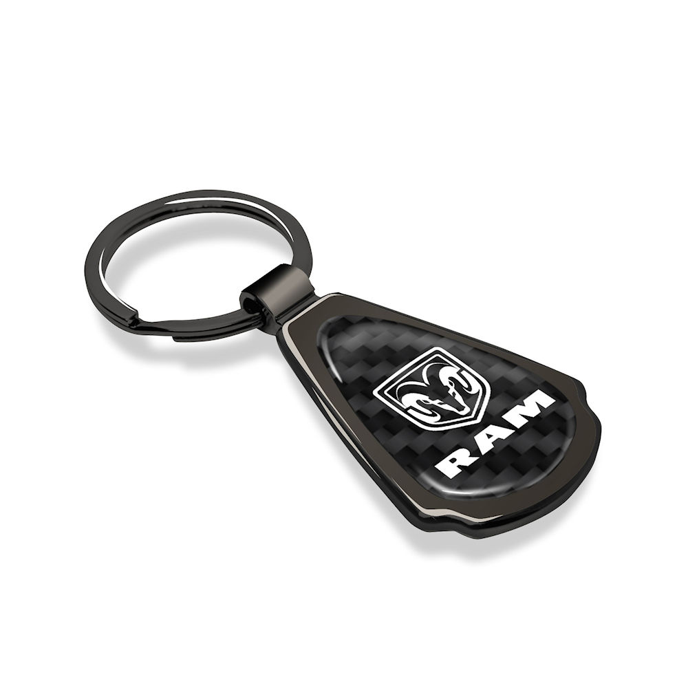 Gunmetal Key Chain with Carbon Fiber for Dodge RAM
