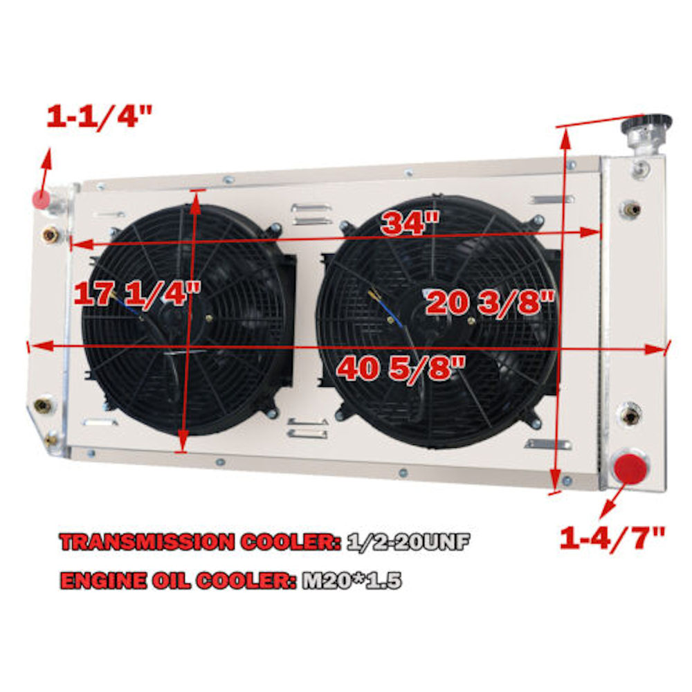 Radiator with Dual Fans and Oil Coolers (Engine/Trans)