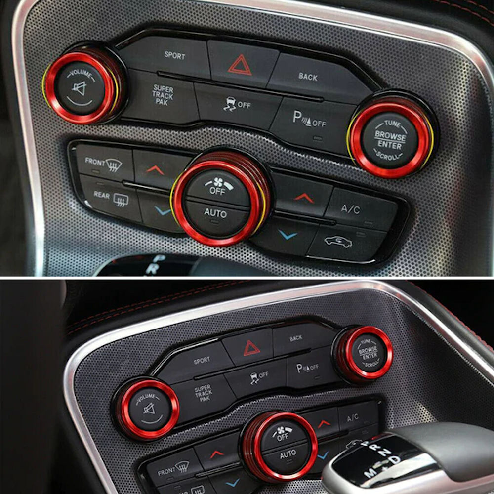 Billet Trim Rings for Radio & A/C Control Knobs Charger