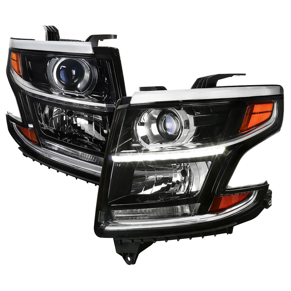 Schwarze Projektor-Scheinwerfer mit LED für 2015-20 Chevrolet Tahoe