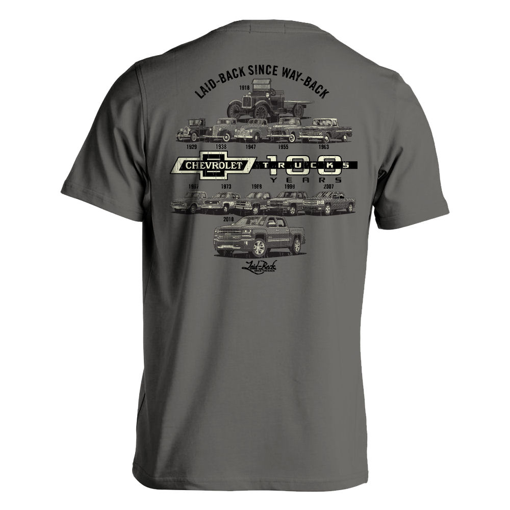 Gray Chevrolet 100 Years Generations T-Shirt from Chevymall in Size L