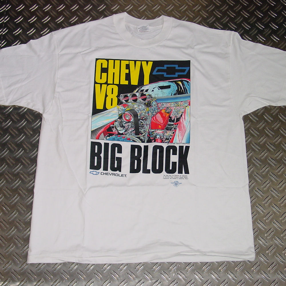 White Chevrolet V8 Big Block T-Shirt from Chevymall in Size XL