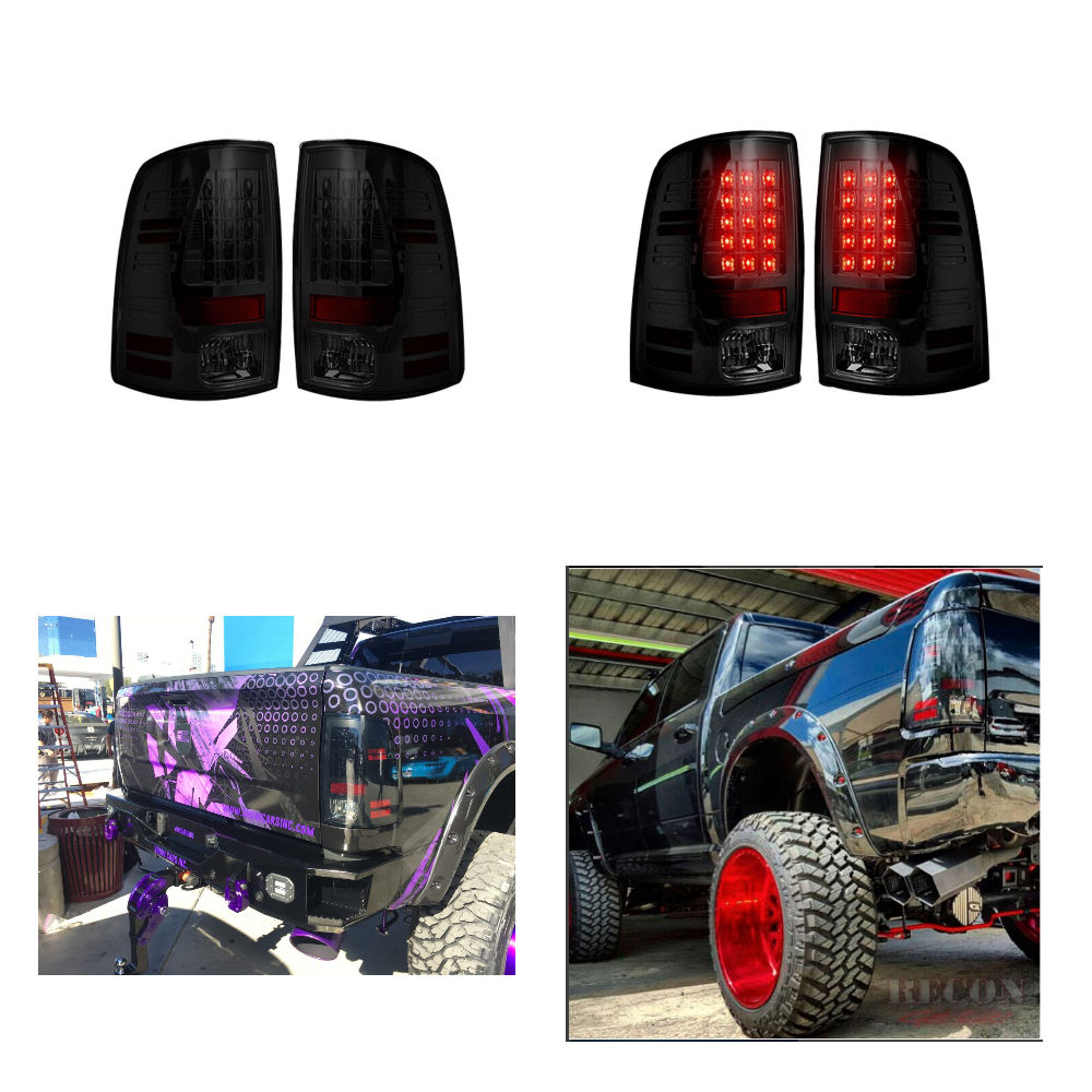 Black tinted LED Tail Lights from Recon for 2009-2018 Dodge RAM