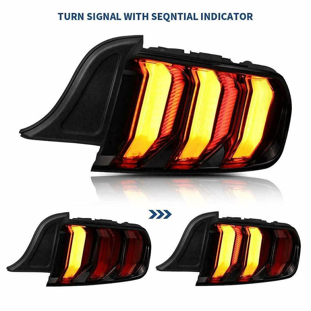 Black tinted LED Tail Lamps from VLAND for 2015-2019 Ford Mustang