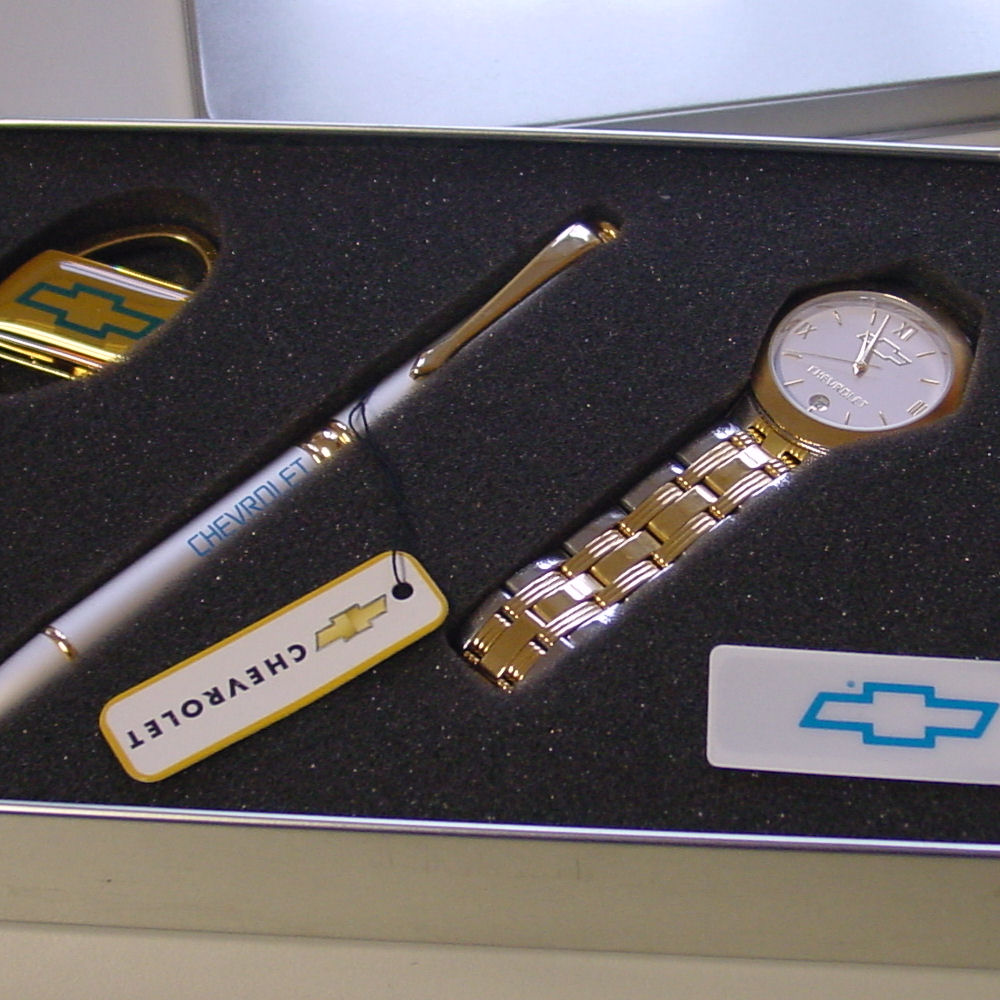 Taxor Gift Box with Chevy Mens Wrist Watch Ink Pen and