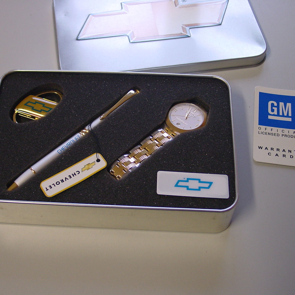 Taxor Gift Box with Chevy Mens Wrist Watch Ink Pen and